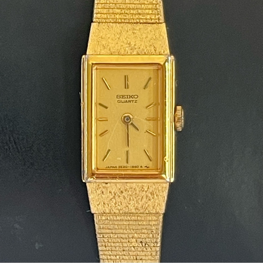 Vintage Seiko Gold Color Tank 90s All Original - Gem